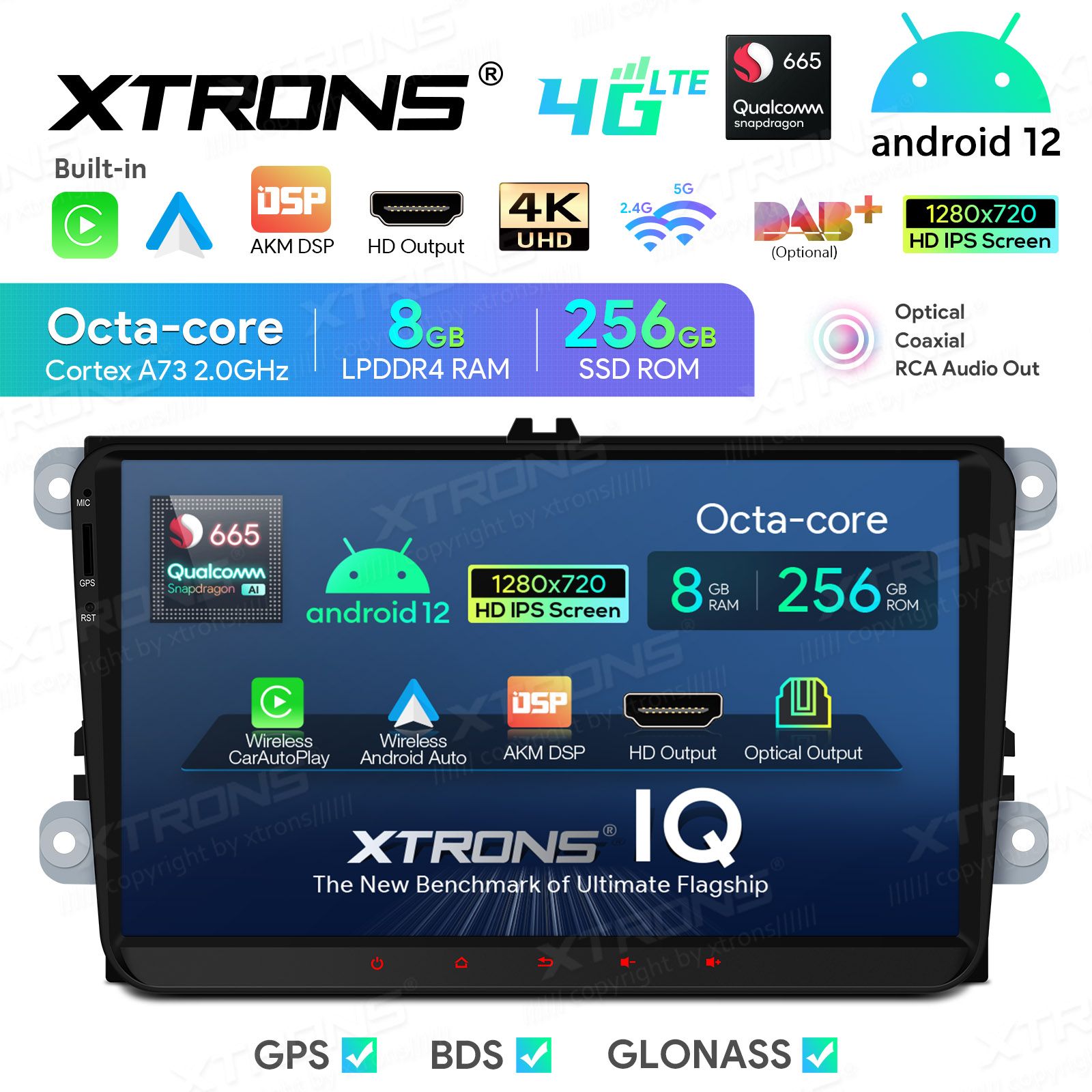 Radio Nawigacja Seat Android 9 cali Snapdragon 665 8GB/256GB xtrons